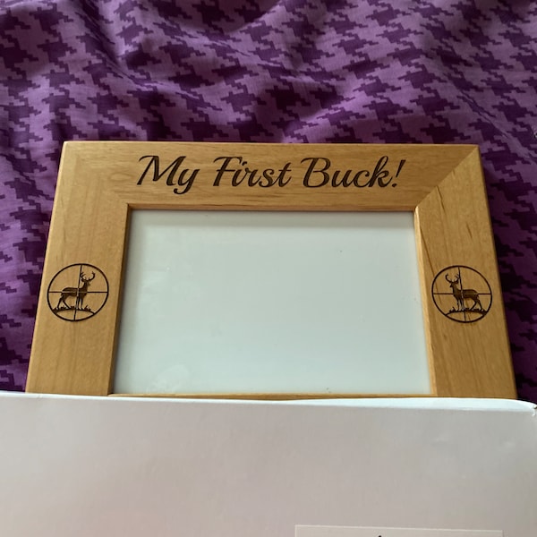 Custom Engraved Buck Hunting Photo Frame | First Buck Keepsake - Etsy