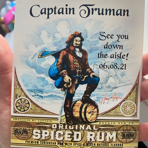 Personalised Captain Morgan Spiced Rum Bottle Label - Printed Label ...