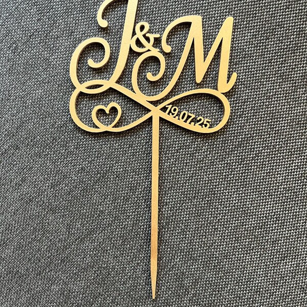 Wedding Cake Topper, Eternity Symbol, Cake Toppers for Wedding, Wooden ...