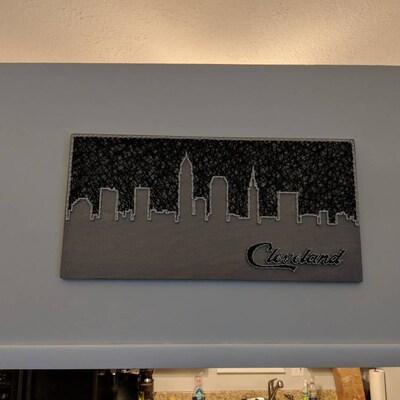 Custom Skyline String Art Large Skyline Oversized Art - Etsy