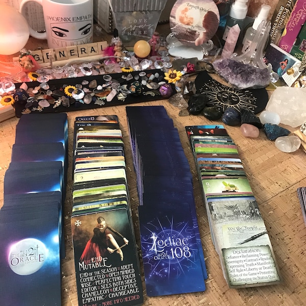 360 Oracle Card Deck Set – In2it Oracle & Zodiac Decks With Keywords ...