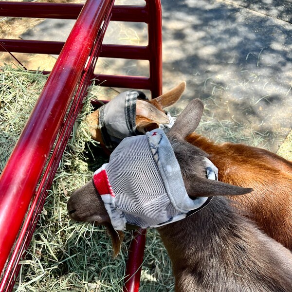 Goat/sheep Fly Masks - With & W/o Horns - Dual Adjustable - Made to ...