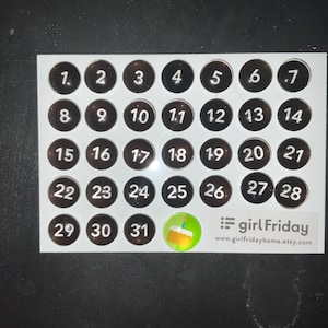 Number Magnets 31 Black Glass Magnets - Etsy