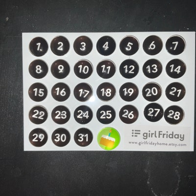 31 Red Calendar Number Glass Magnets - Etsy