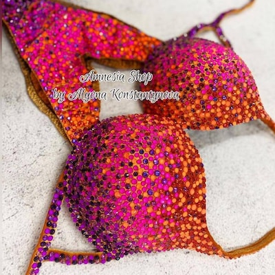 Dark-blue Competition Bikini Suit, Competition Set, Figure Bikini ...