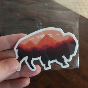 Bison Sticker , Buffalo Decal Waterbottle, Laptop, Car Window, Cooler ...