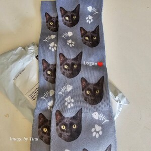 Custom Cat Socks, Personalized Pet Photo Socks, Father's Day Gift, Cat ...