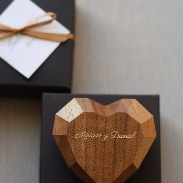 Personalized Ring Box Heart Shape Ring Display Box Engagement Ring Box ...