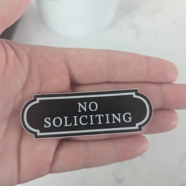 Black & White No Soliciting Sign Sticker Small No Soliciting Sticker No ...