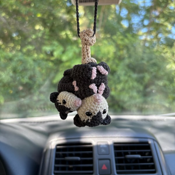 Possum Christmas Stocking Crochet Opossum, Holiday Stocking Possum Bag ...
