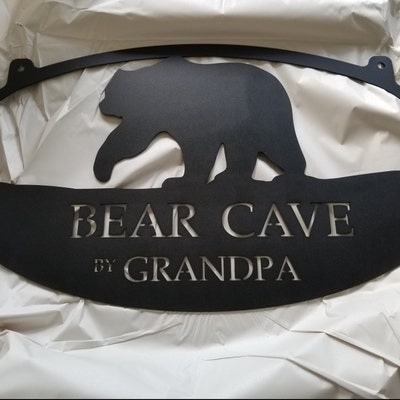 Metal BEAR Sign ,laser Cut BEAR Address Sign, Customized Bear Sign With ...
