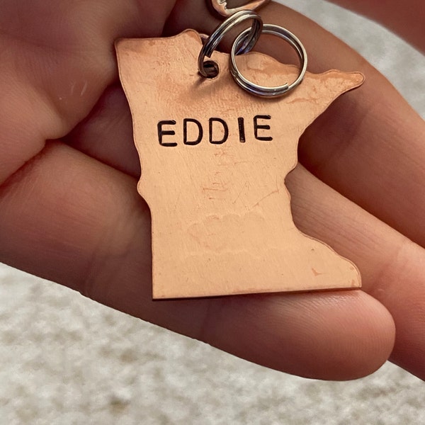 State of Minnesota (or Select Your State) Pet Name Tag Medium 1" Max ...