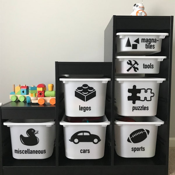VINYL Toy Organization, Toy Bin Labels, Toy Storage, Picture Labels ...
