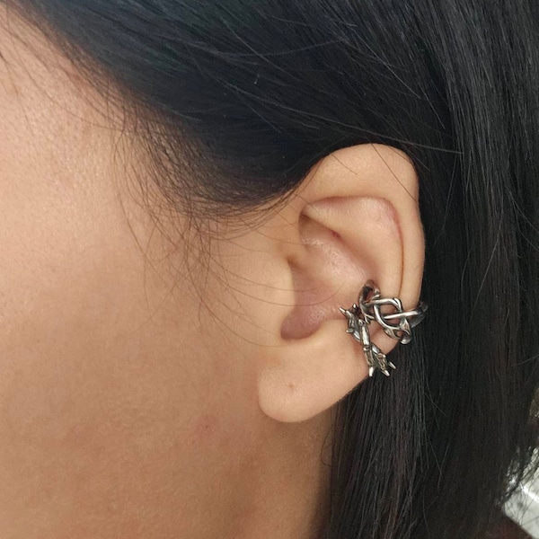 Thorns Ear Cuff, Gothic Ear Cuff, Stainless Steel Cuff, Gothic Jewelry ...