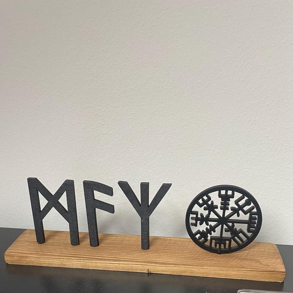 Personalized Rune Wood Sign | Norse Mythology Viking Gifts | Custom ...