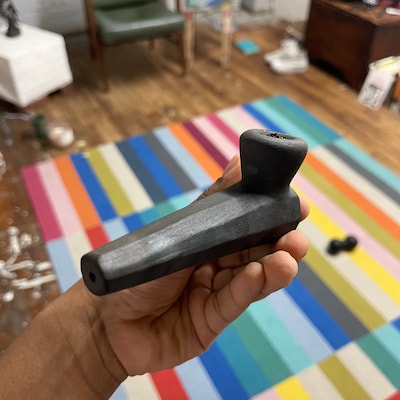 One-hitter Pipe. Small Black Ceramic Textured Mini Chillum. Tiny ...