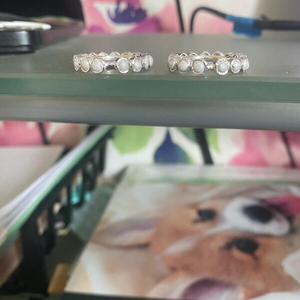 Natural Freshwater Pearl Eternity Band \ Gemstone Ring \ Channel ...