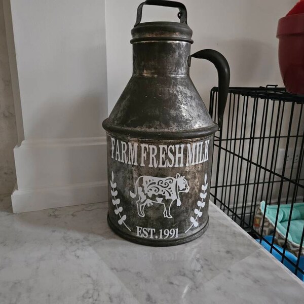 Farm Fresh Milk, Milk Can Decal, Milk Cow Decal, Farmhouse Decor - Etsy