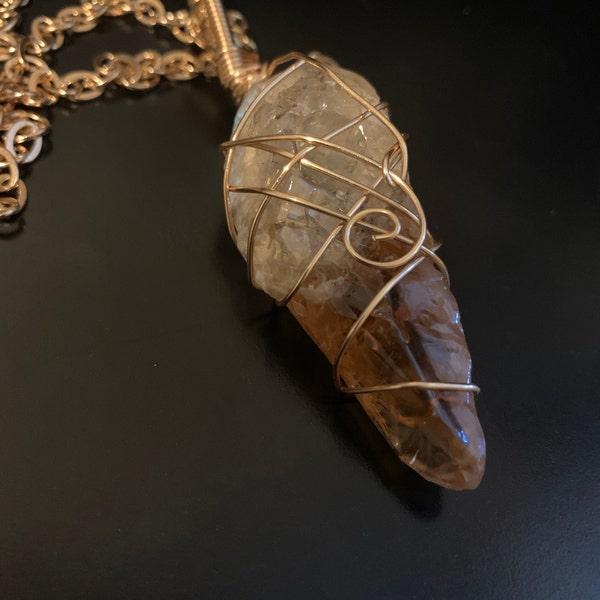 Silicon Carbide Dainty Wire Wrapped Crystal Necklace - Etsy