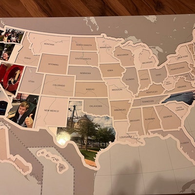 USA Photo Map 50 States Travel Map Gift - Etsy