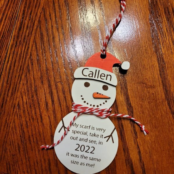 Personalized Snowman Height Ornament 2024 - Etsy