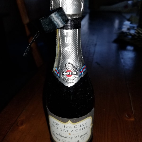 Personalized Birthday Mini Champagne Bottle Sticker, Party Decoration ... Personalized Birthday Mini Champagne Bottle Sticker, Party Decoration ...