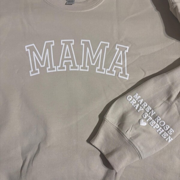 Custom Team Name Sweatshirt With Sleeve Print, School Mascot Sweatshirt ...