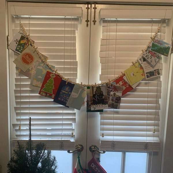 Colorful Beaded Garland With Clips , Kids Art Display , Nursery Decor ...