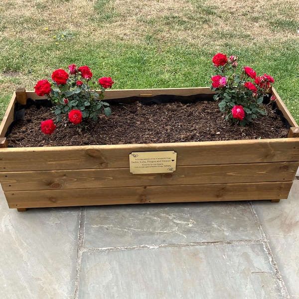Wooden Garden Vegetable Tub Planter Trough Planter Rustic Pot Bed Box ...