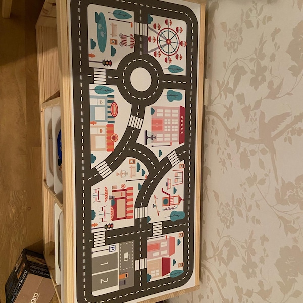 Road Themed Sticker for Ikea KALLAX - Furniture Decal for Playroom ...