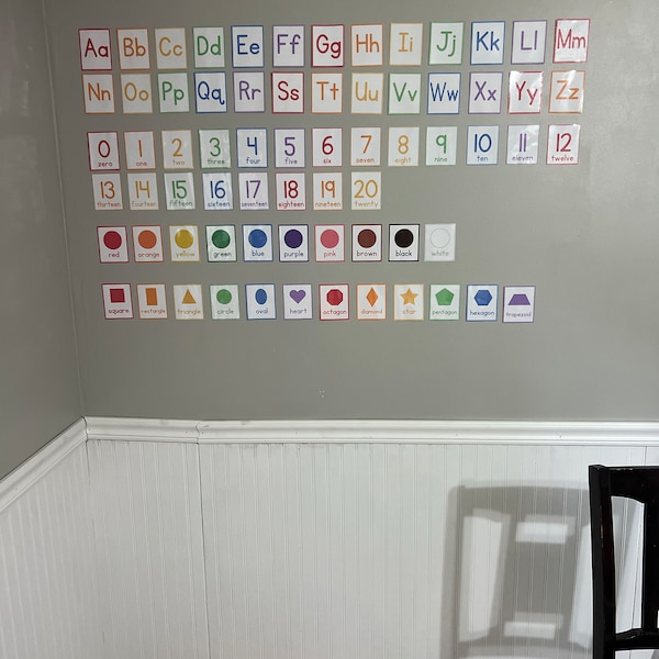 Early Learning Cards Flashcards - Number, Shape, Color and Alphabet ...