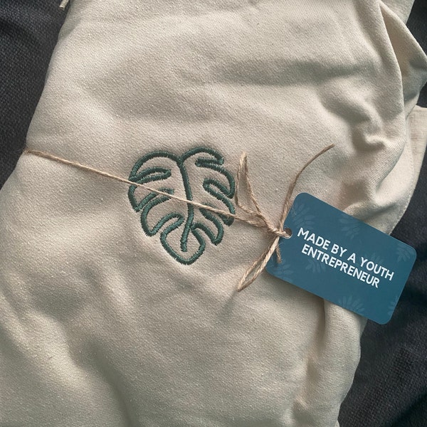 Embroidered Monstera Plant Hoodie - Etsy Canada