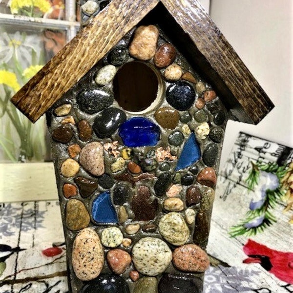 Bluebird House Accented With Lake Superior Stones and Keweenaw Copper ...