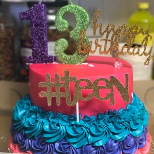 Official Teen Cake Topper, 13th Birthday Cake Topper, Thirteen Cake ...