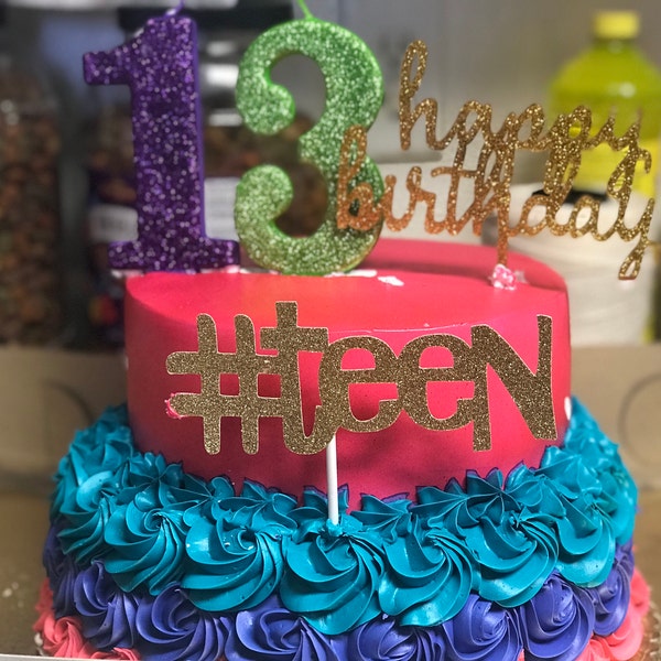 Official Teen Cake Topper, 13th Birthday Cake Topper, Thirteen Cake ...