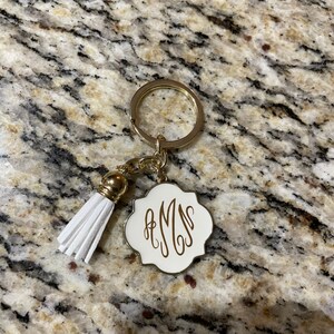 Monogram Keychain Initial Keychain Personalized Gift Tassel - Etsy