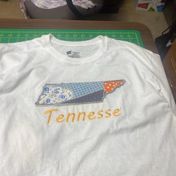 Quilted Patchwork State of Tennessee Machine Embroidery Applique Design ...