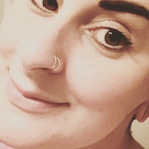 Squared Double Loop Nose Ring in Gold, Rose Gold or Sterling Silver ...