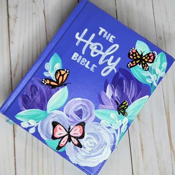 Hand Painted Cow Print Bible - Etsy