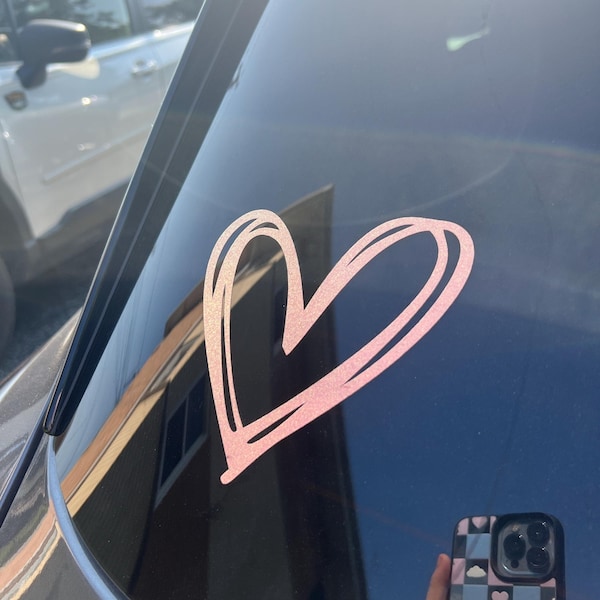 Heart Decal | Hand Drawn Heart Car Decal | Scribble Heart Decal | Heart ...