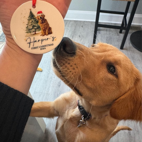 Personalised Dogs First Christmas Bauble, Puppy's 1st Xmas Tree ...
