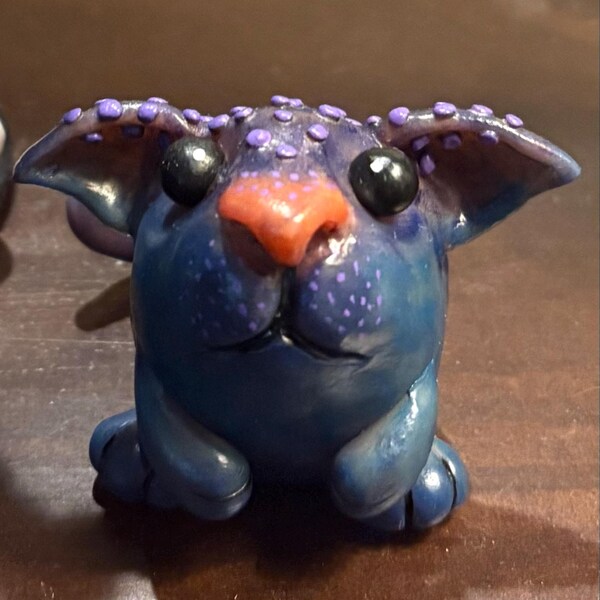 Cartoony Funny Mythical Creature, Adorable Critters Sculpture in Yellow ...