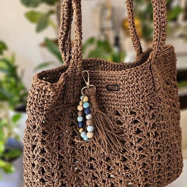 Crochet Raffia Netbag Pattern, Crochet Raffia Bag, Net Bag Crochet ...