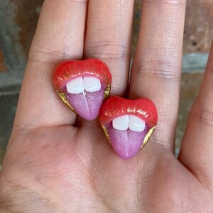 Black Red Gold Devil Lips Brooch Creepy Brooch Gothic | Etsy