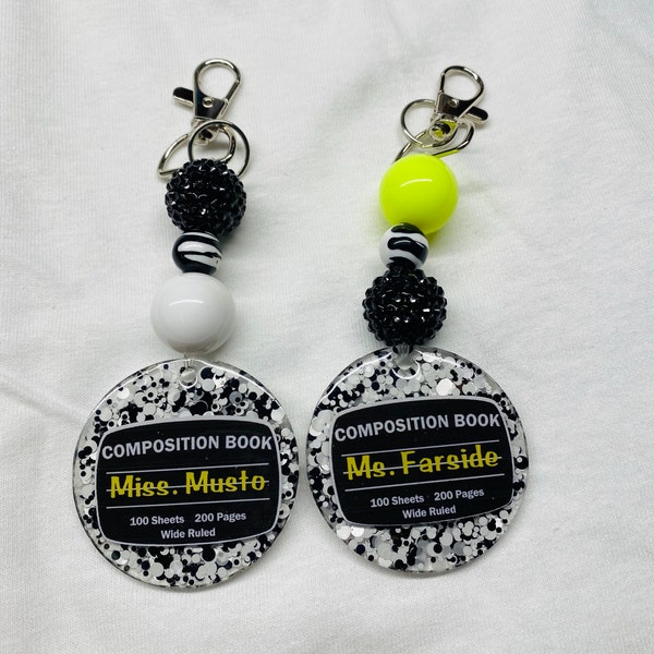 Compostion Book Label Outline and Layeredteacher Name Appreciation SVG ...