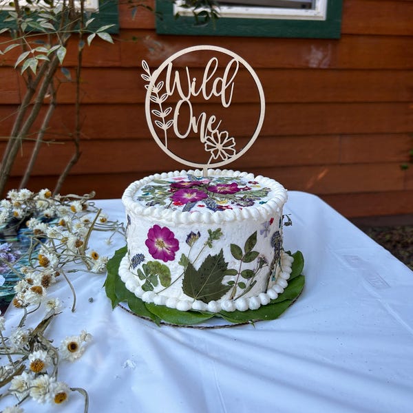 Wild One Flower Cake Topper Wildflower Baby Shower Floral Birthday Cake ...