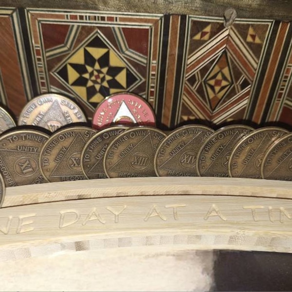 Sobriety Gift, Gift for Sponsor Sponsee, AA Chip Holder Tray, AA Coin ...