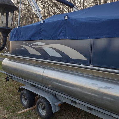 Green Pontoon Boat Wrap Graphic Decal Kit Many Sizes and Colors Full ...