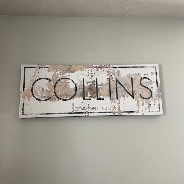 Rustic Established Signs Family Name Gift for Her Modern Farmhouse Est ...