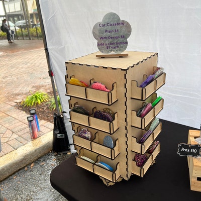 32 Pockets Rotating Retail Display Rack Stand for Stickers / Cards ...